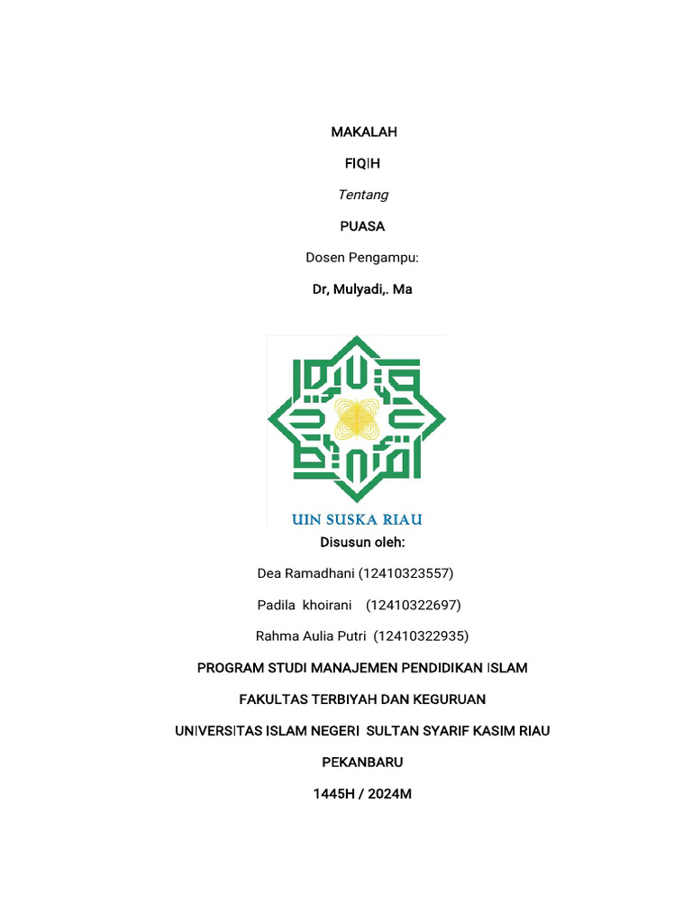 Fiqih Puasa Kel 6 | PDF