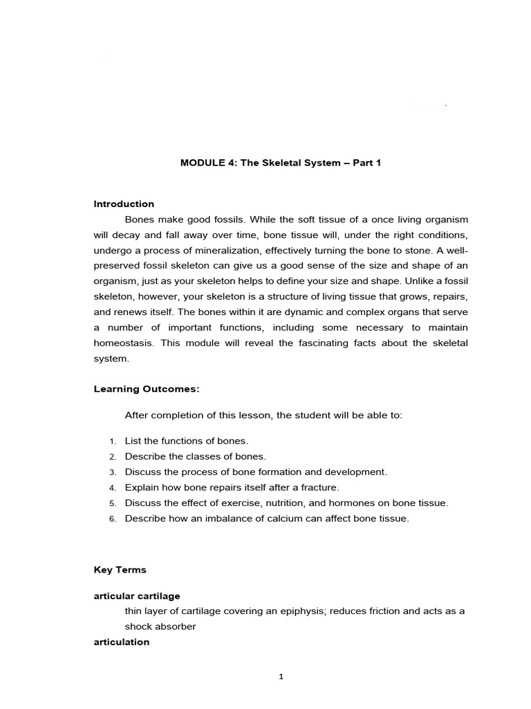 Module-5.1-The-Skeletal-System-Part-1 | PDF