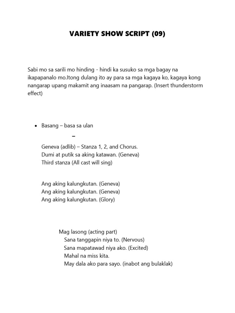 VARIETY SHOW SCRIPT | PDF