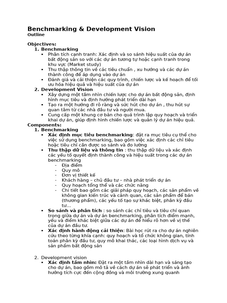 Template 5 - Benchmarking & Development Vision | PDF