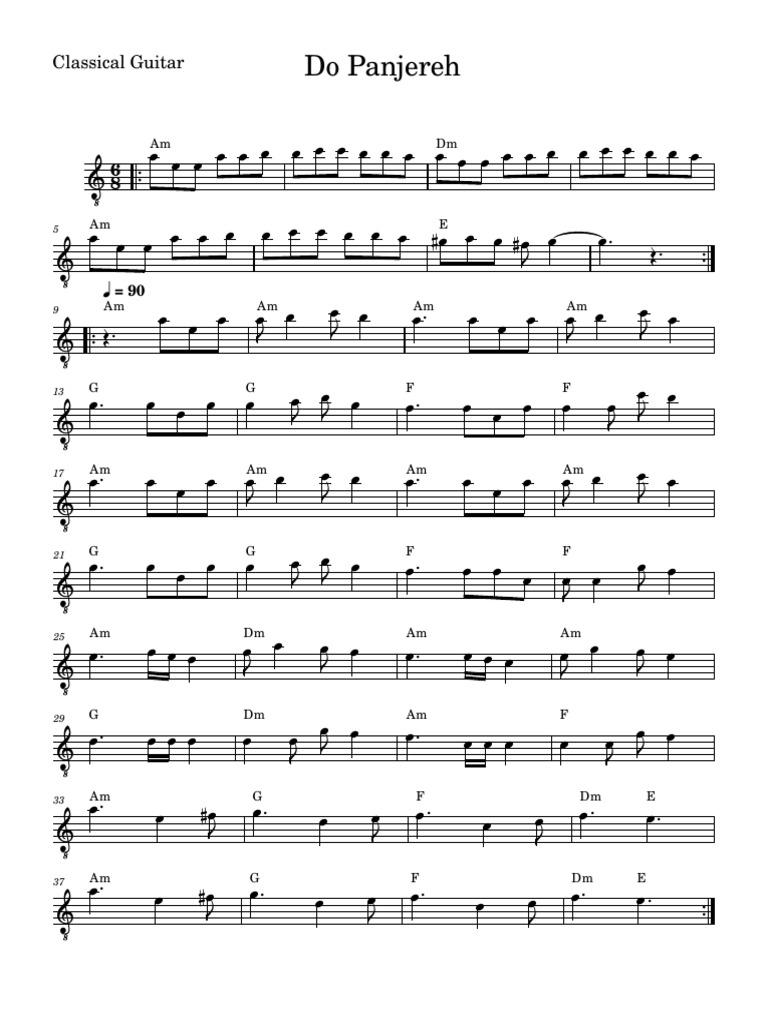 Do Panjereh-Classical - Guitar | PDF