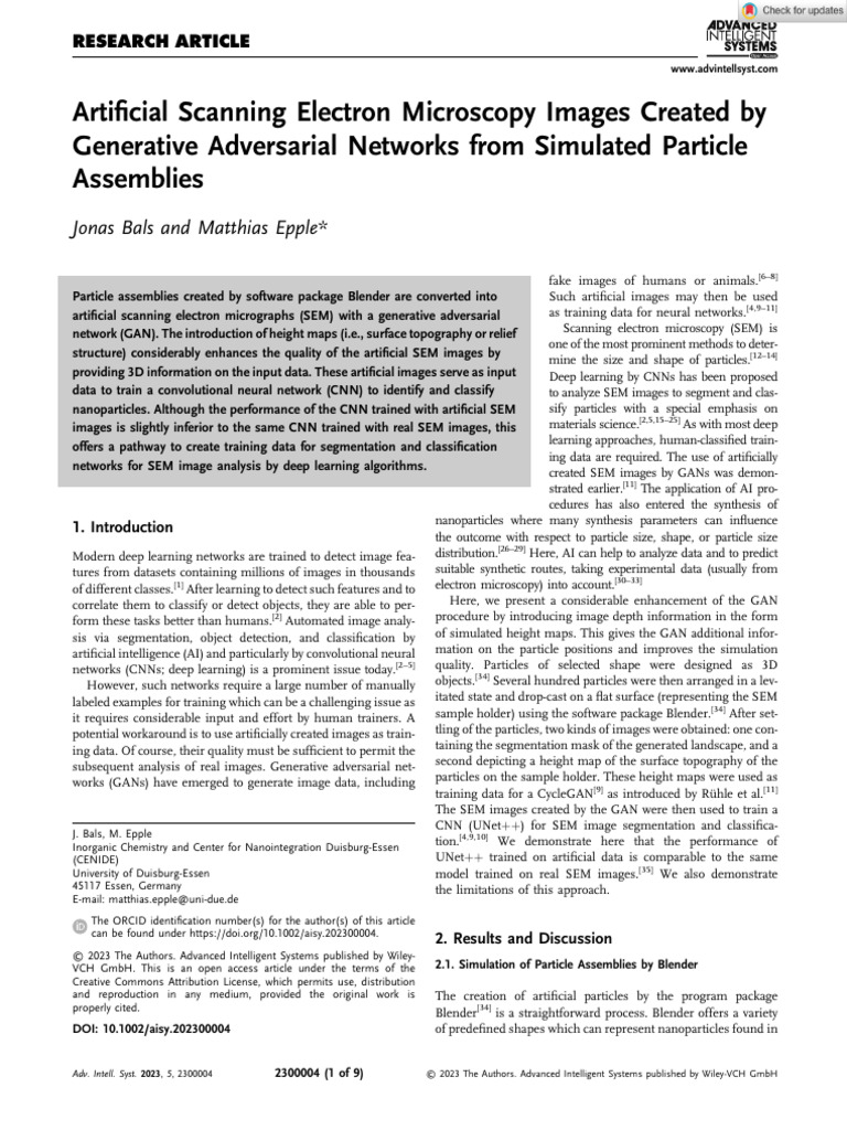 Advanced Intelligent Systems - 2023 - Bals - Artificial Scanning ...