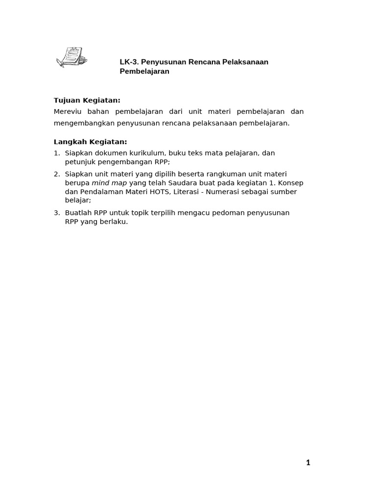 LK 3 RPP Dan Telaah | PDF