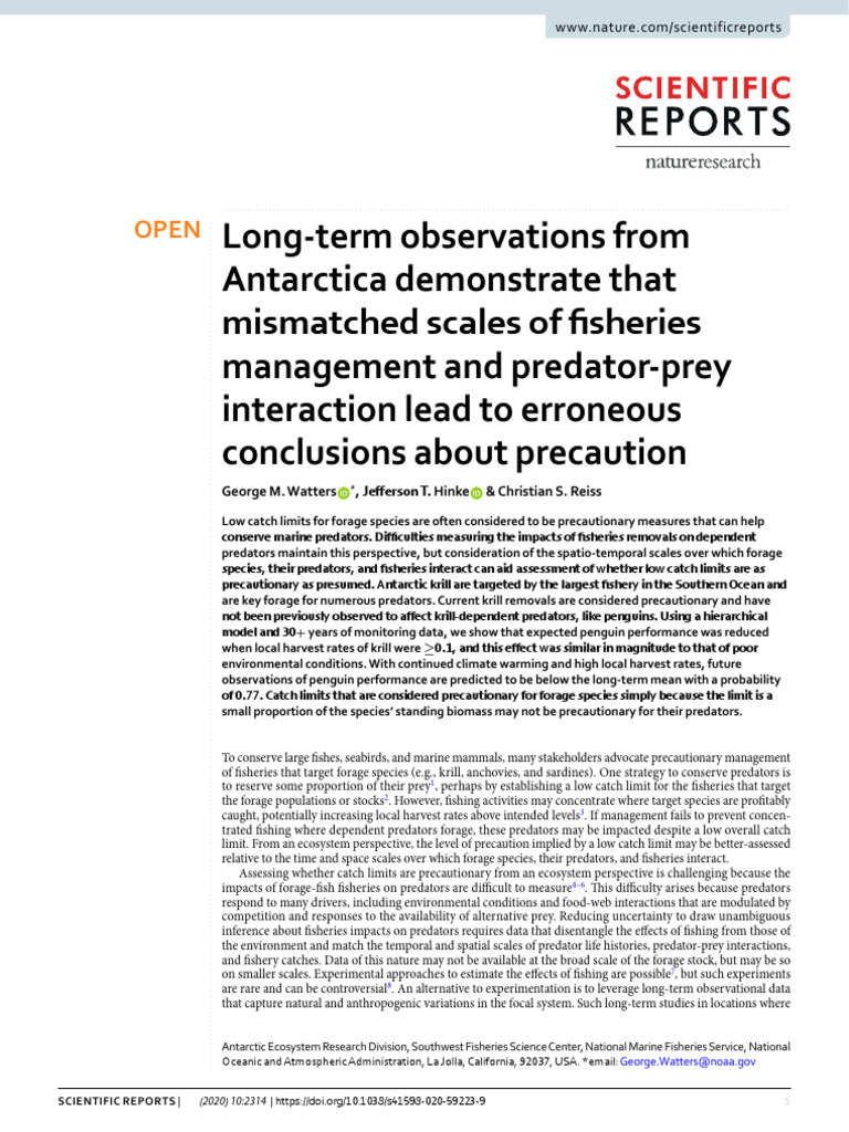 Long-Term Observations From Antarctica Demonstrate That Management and ...