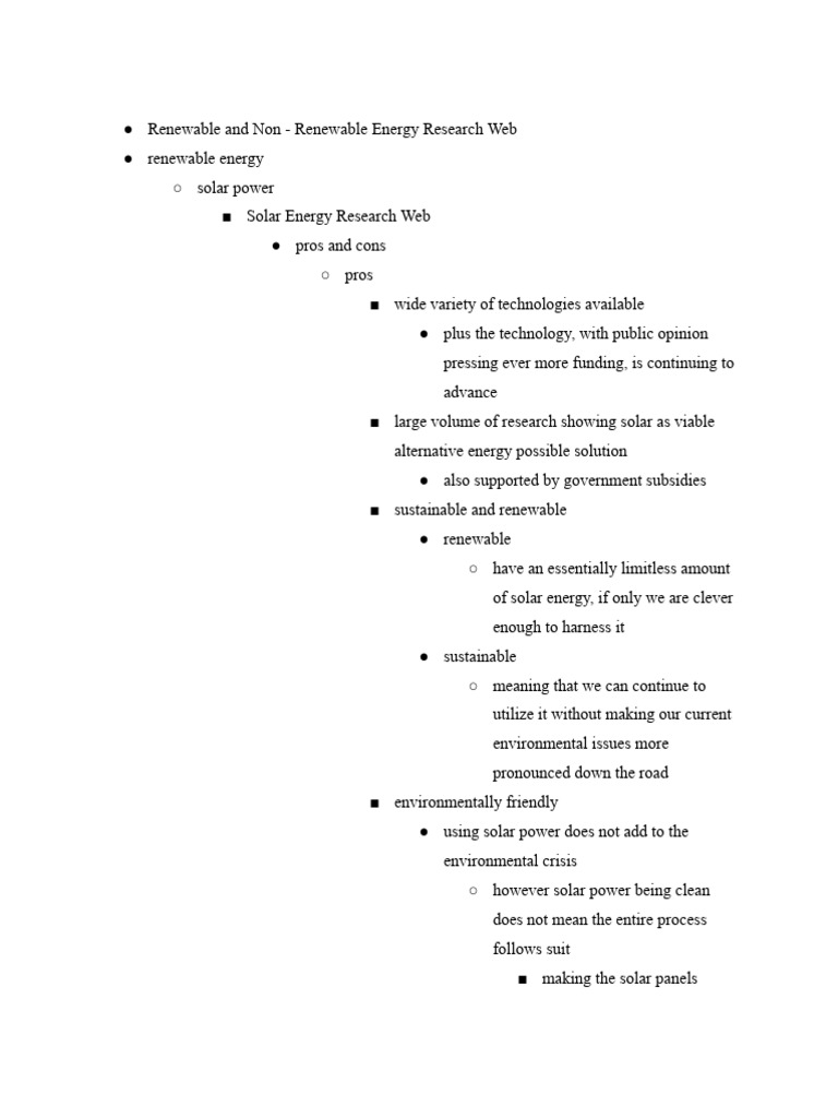 Renewable and Non - Renewable Energy Notes | PDF