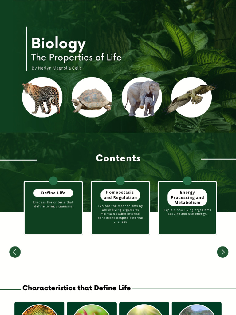 Biology - Properties of Life. | PDF