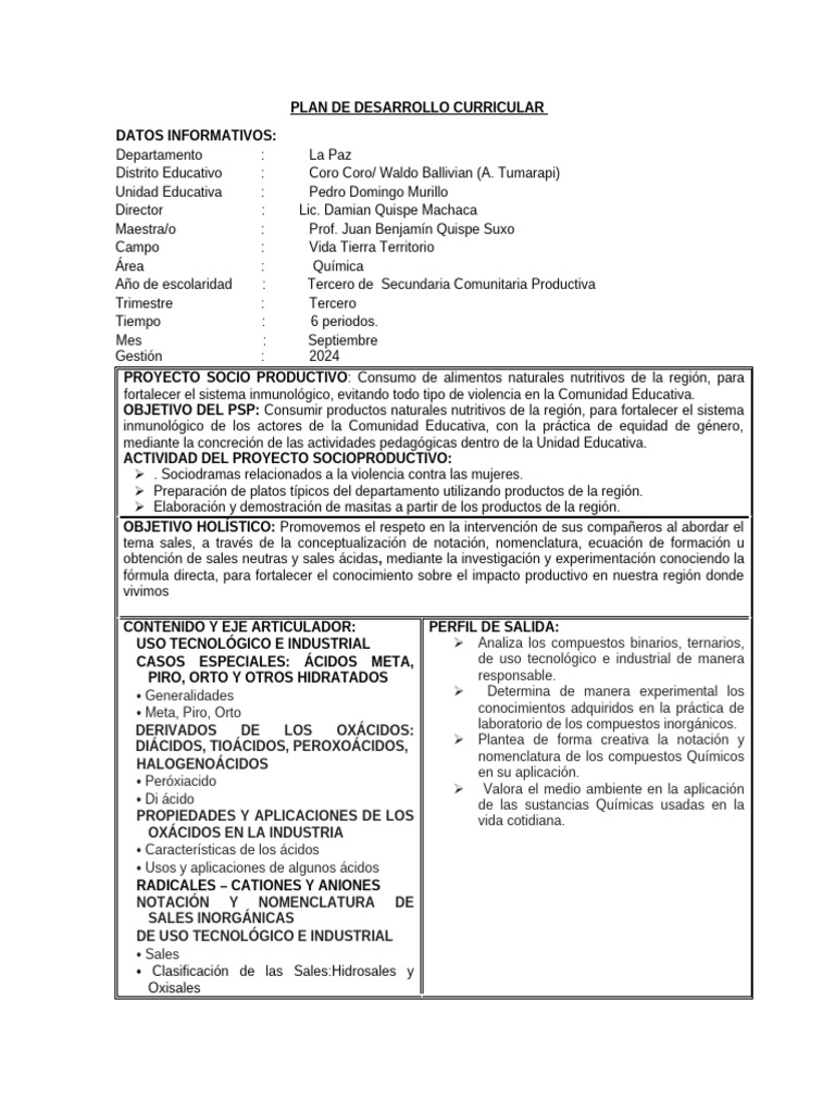 PDC QMC Tercer Trimestre 2024 | PDF | Foreign Language Studies
