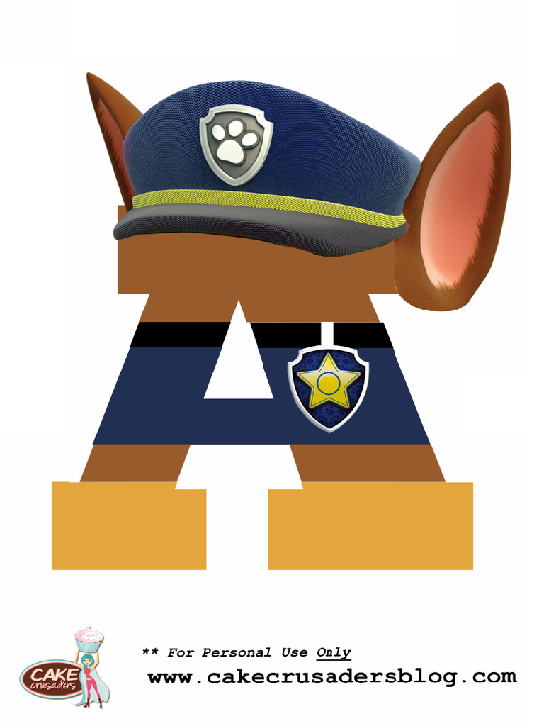 Paw Patrol Name Plaque Letter A Chase | PDF