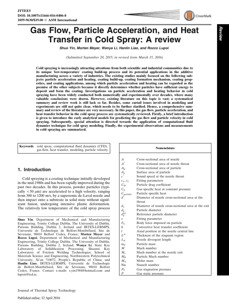 Optimization of Supersonic Nozzle Flow for Titanium Dioxide Thin-Film ... Optimization of Supersonic Nozzle Flow for Titanium Dioxide Thin-Film ...
