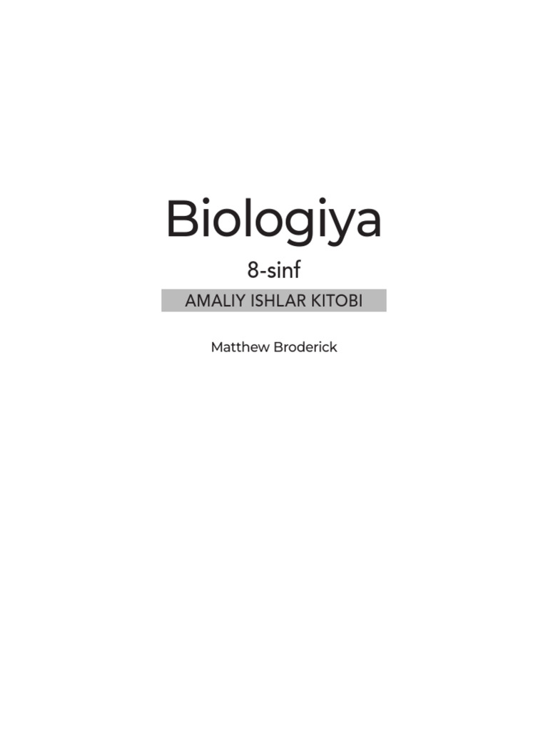 BIOLOGIYA Amaliy Ishlar Kitobi | PDF