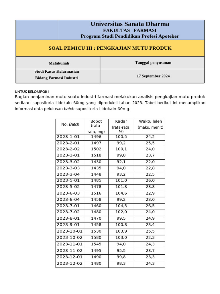Soal Pemicu III Mhs | PDF