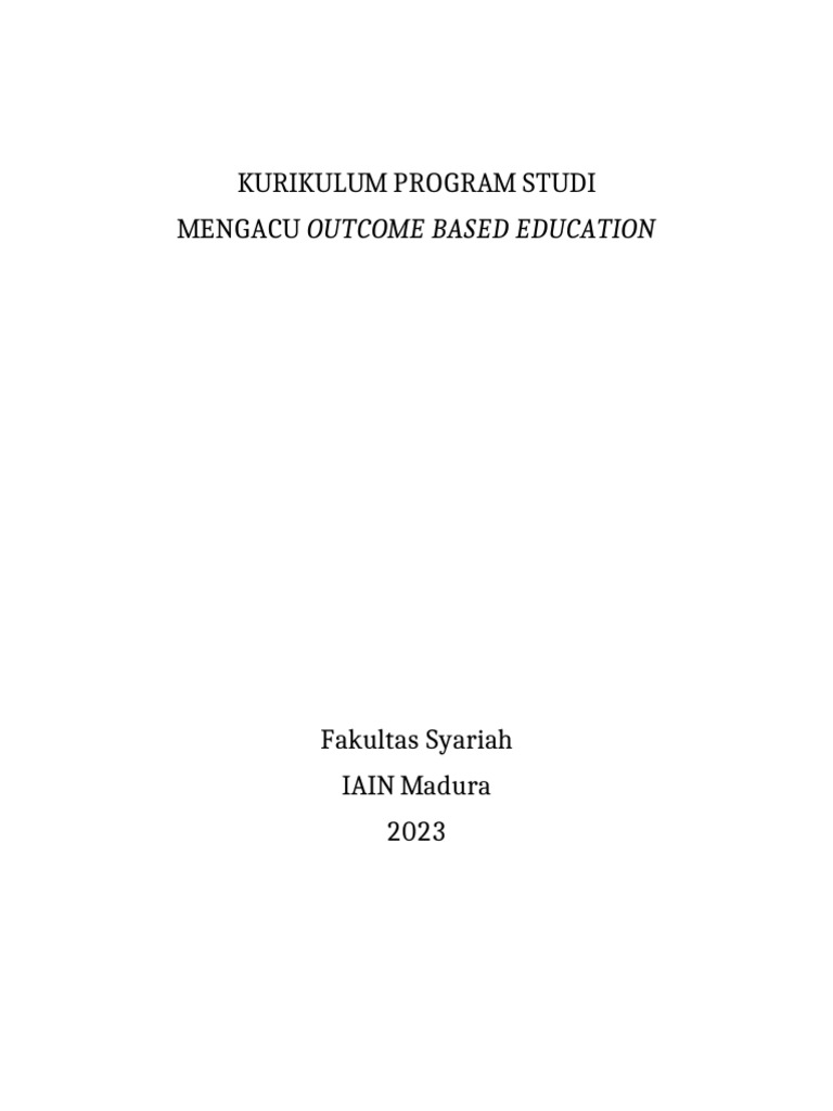 Draft Kurikulum OBE PS HES IAIN Madura - Ah Kusairi | PDF