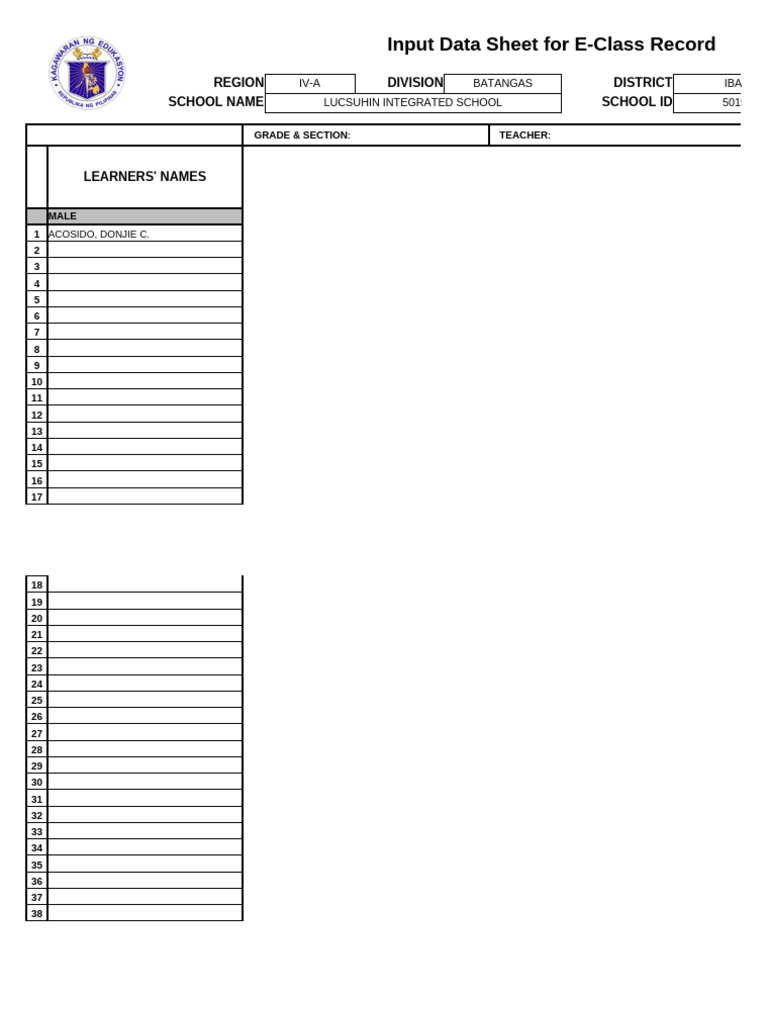 Gmrc4 Class Record | PDF