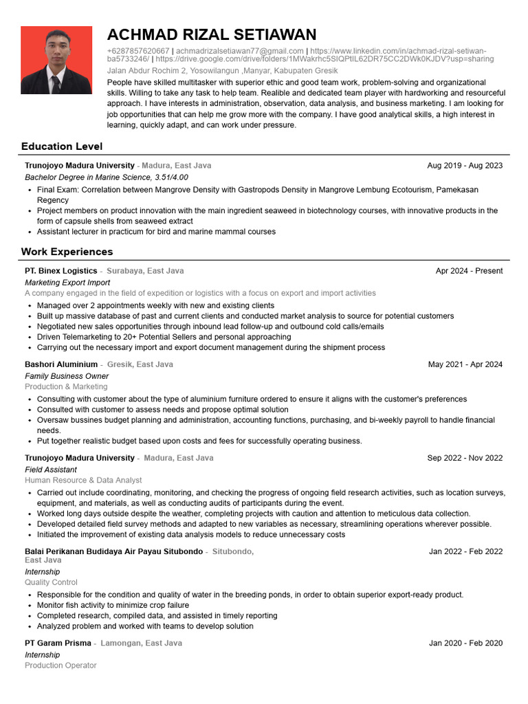 CV - Achmad Rizal Setiawan | PDF