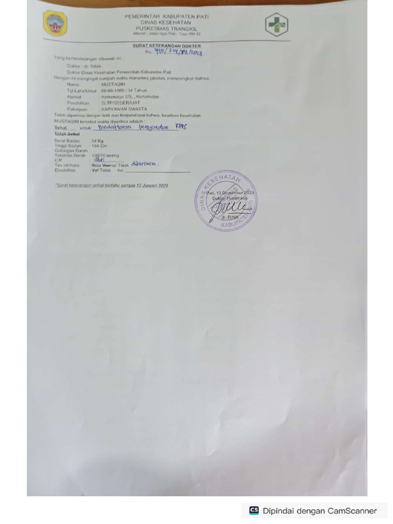 029-TPS 12-Mustaqim - Susehat | PDF