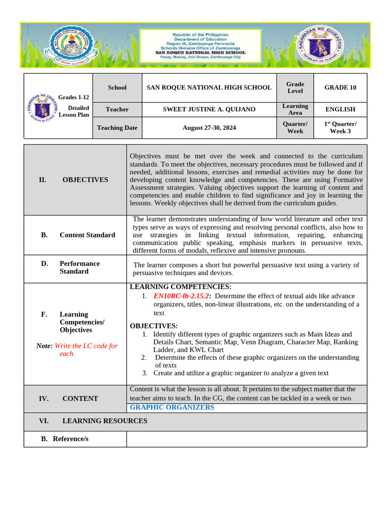Q1 - W3-Graphic Organizers | PDF