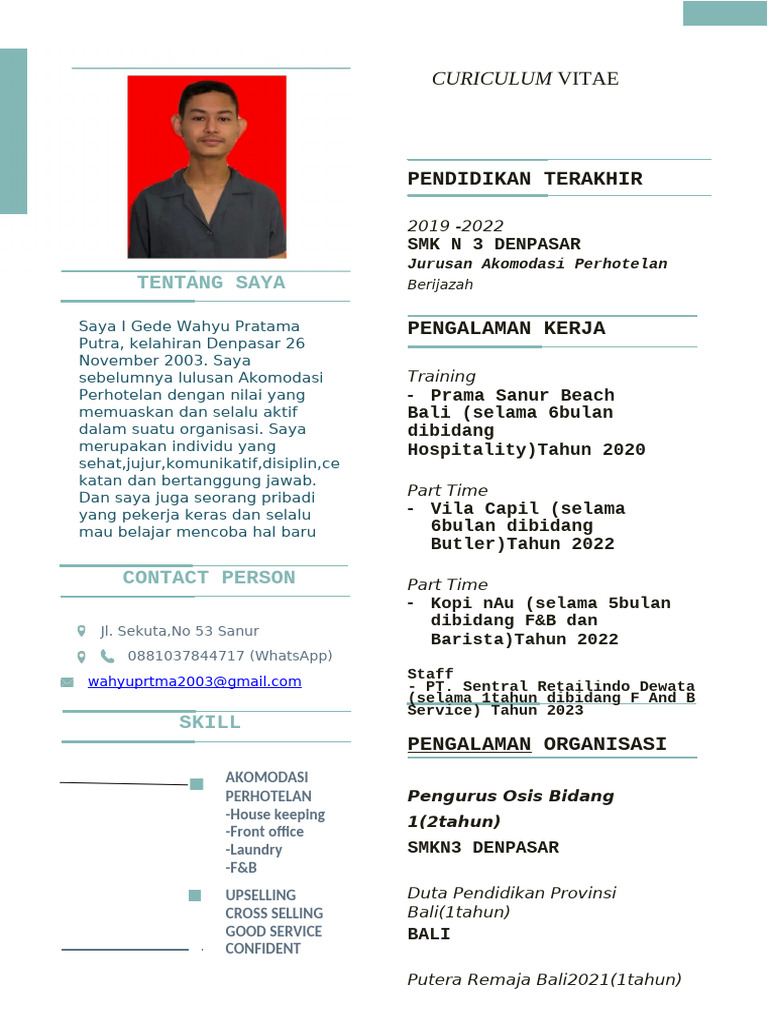 CV Wahyu-baru | PDF