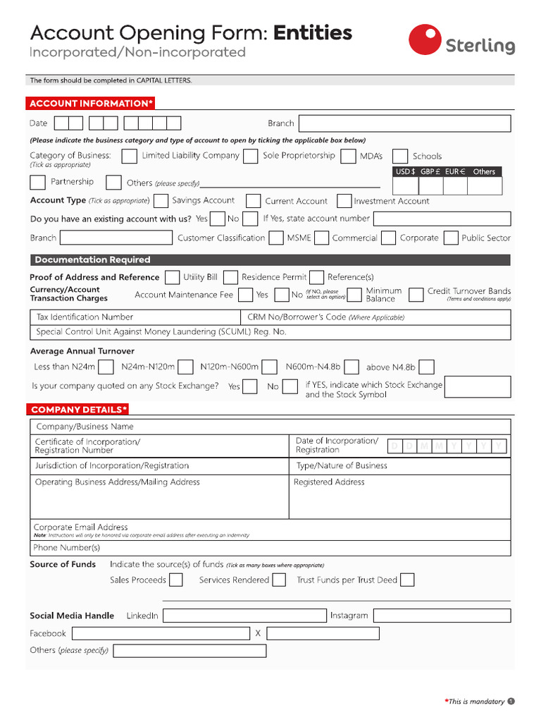 Sterling Editable Form | PDF
