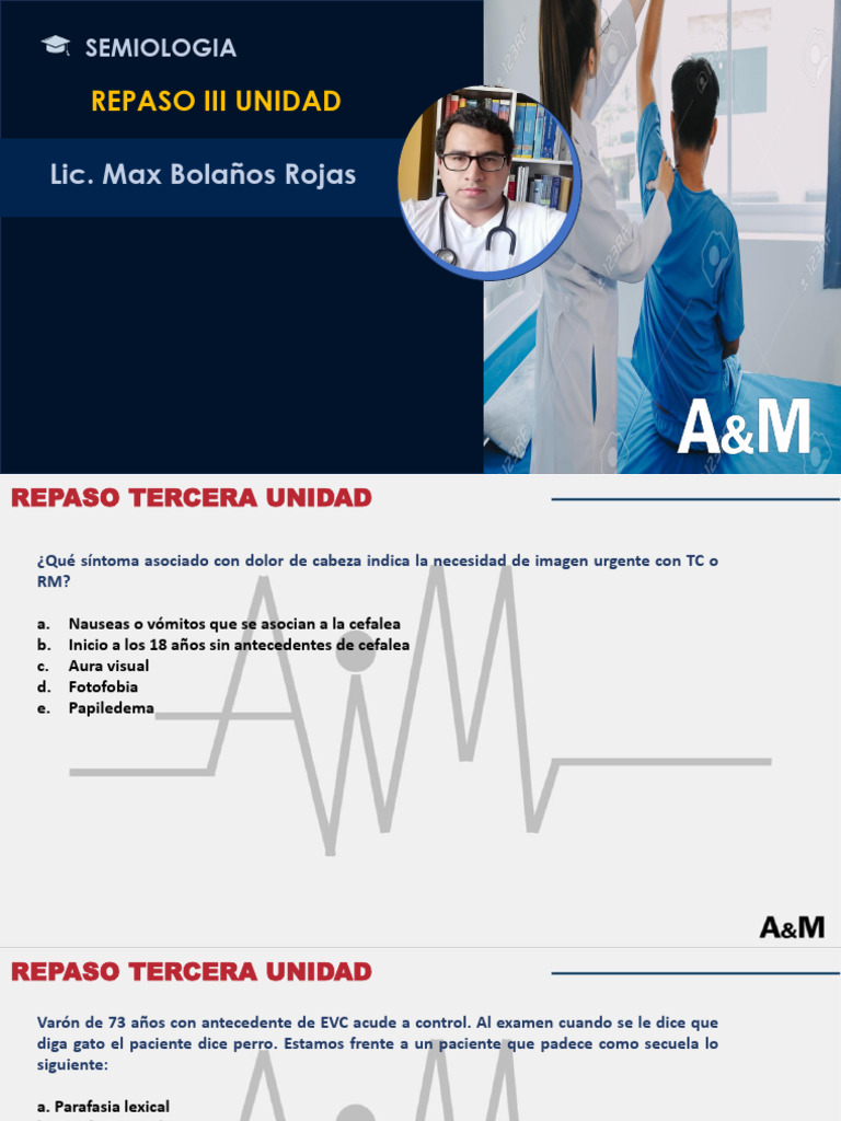 SEMIOLOGIA 2024 REPASO III UNIDAD | PDF