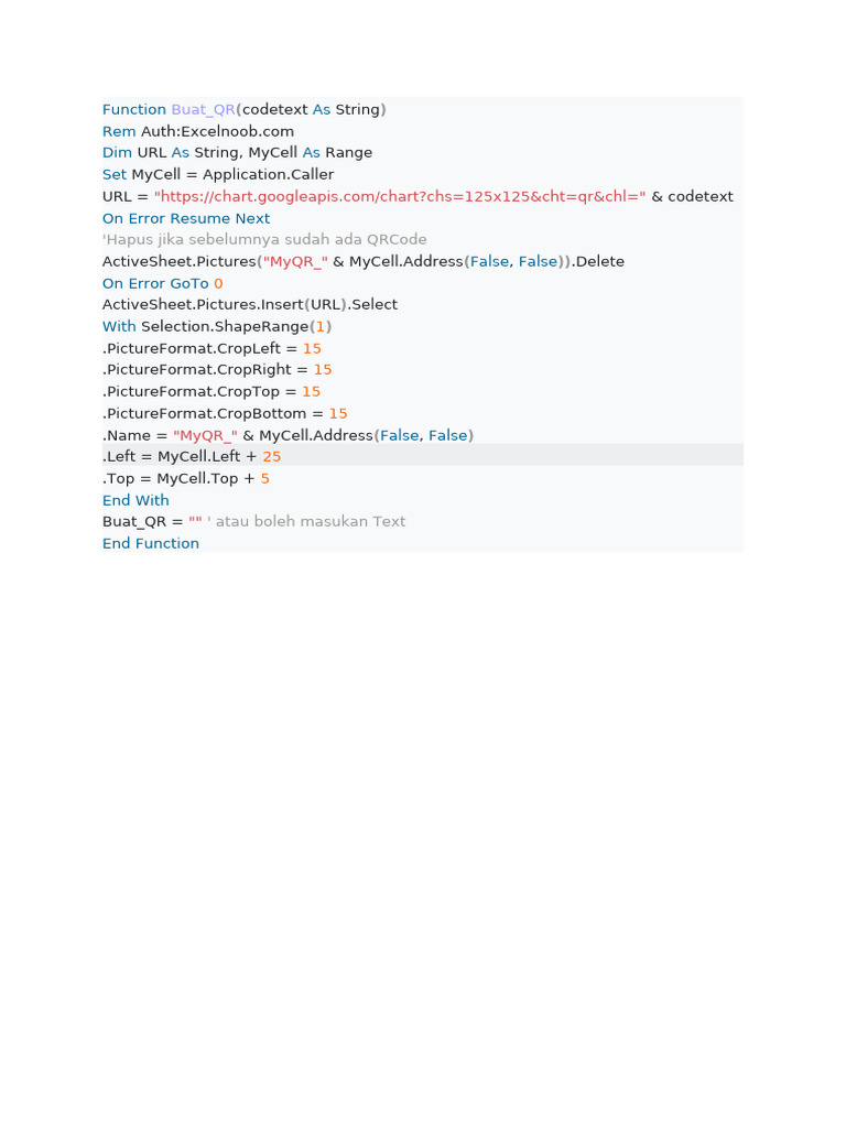 Cara Buat QR Code Excell Online | PDF