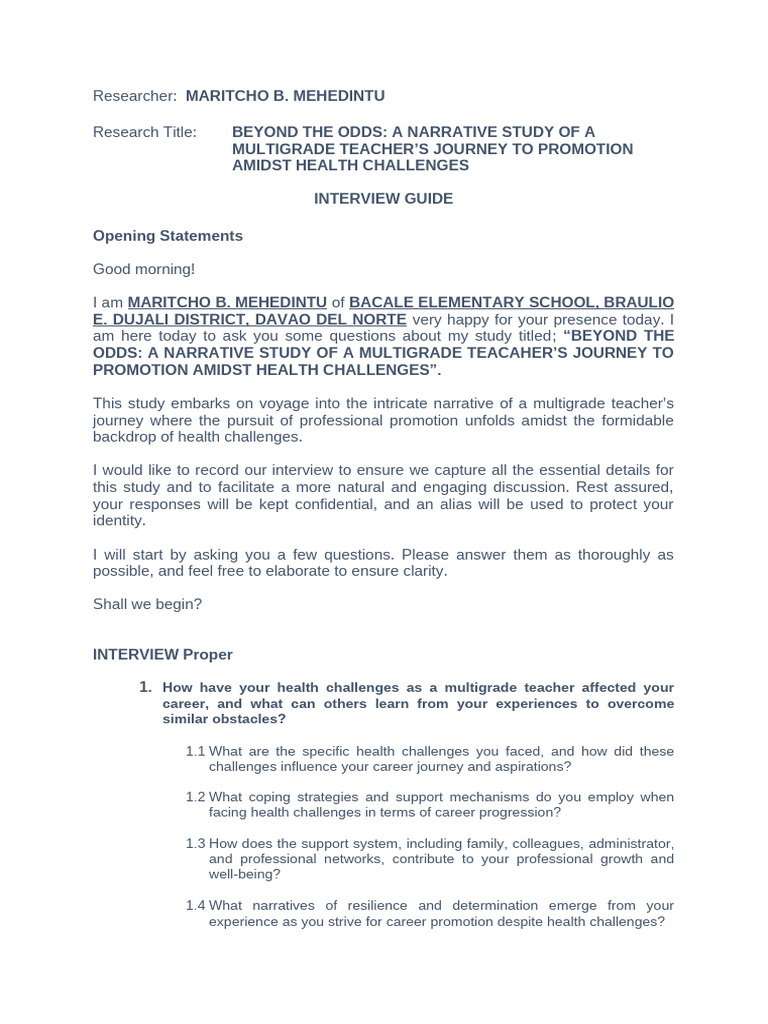 2024 Interview-Guide | PDF | Teachers | Career & Growth