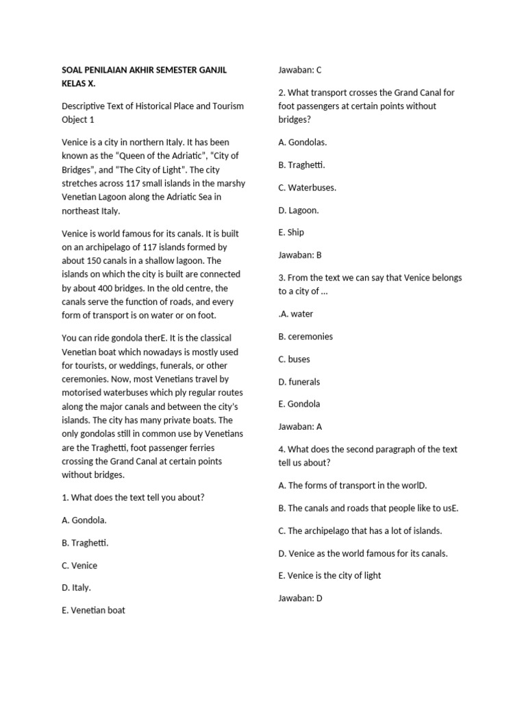 Soal Pas B.inggris Kls X | PDF