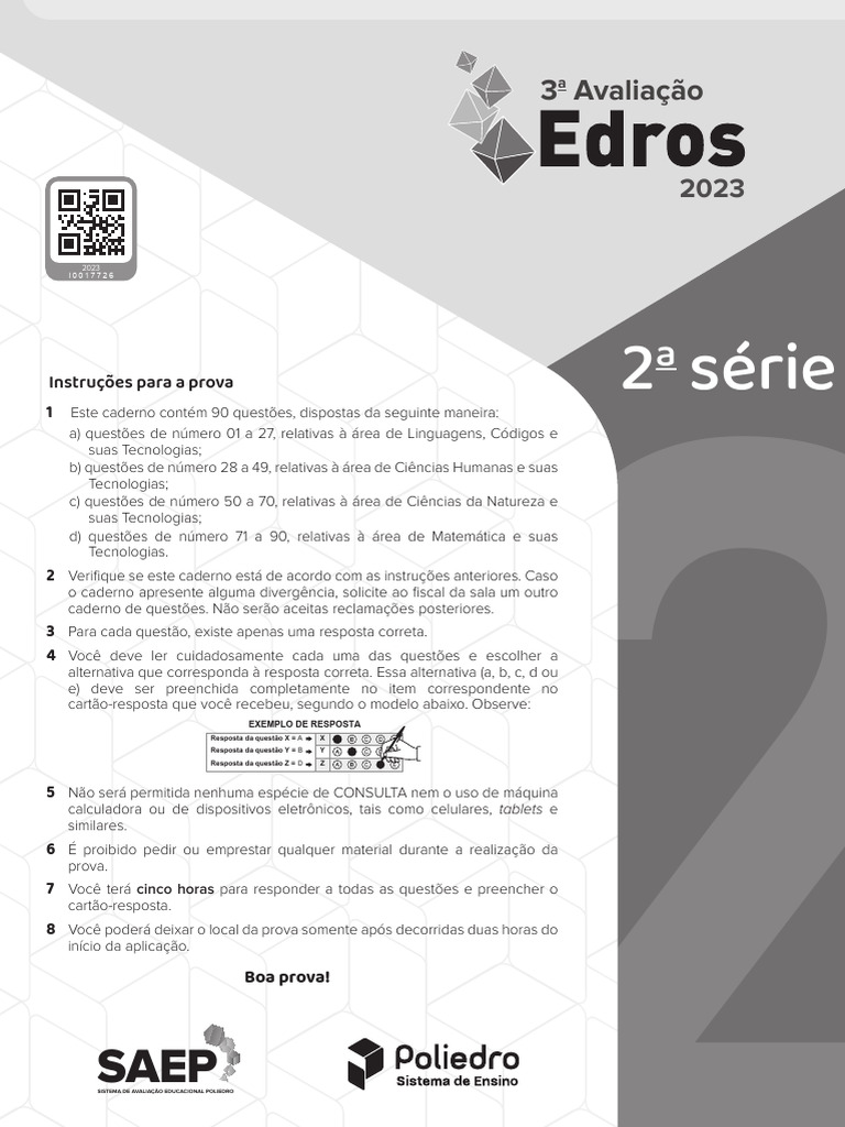 3 Avalia Ćo Edros 2023 - 2 S Rie - Prova | PDF
