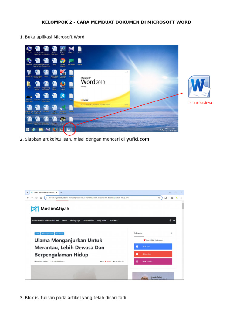 Cara Membuat Dokumen Di Microsoft Word | PDF