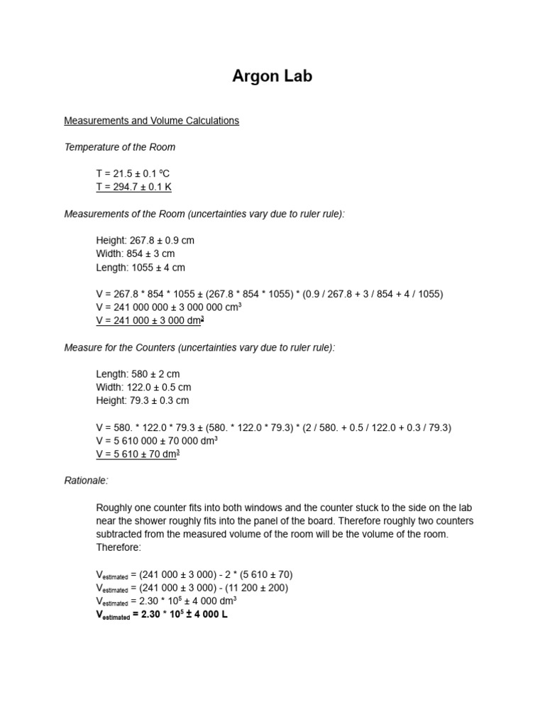 Argon Lab: Temperature of The Room | PDF