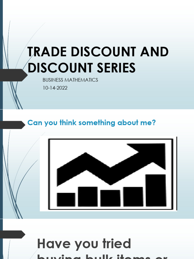 Understanding Trade Discounts Series | PDF | Discounts And Allowances ...