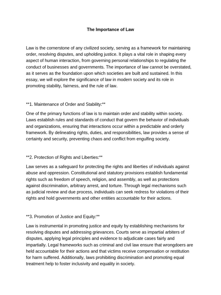 Law Importance | PDF