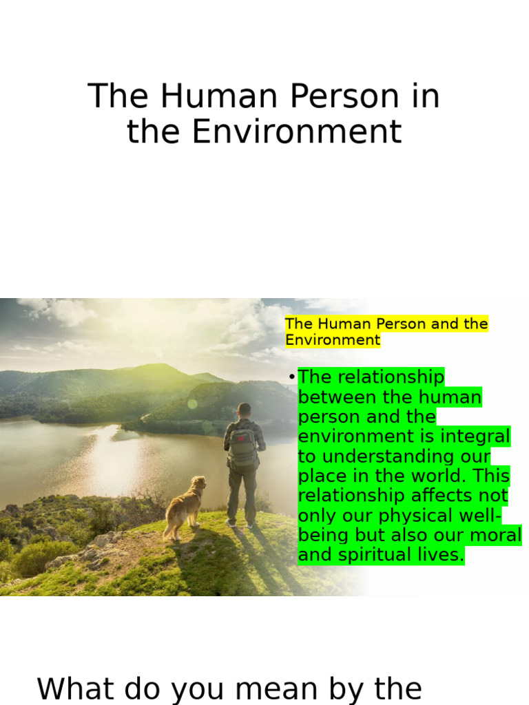 Lesson 4 The Human Person in The Environment... | PDF