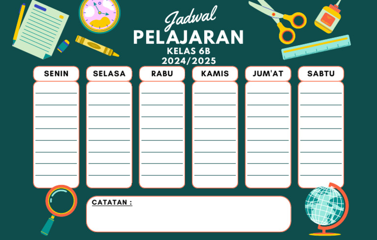 Jadwal Pelajaran Kelas 6b | PDF