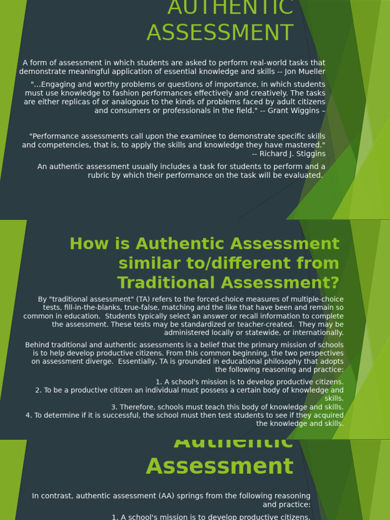 Authentic Assessment | PDF