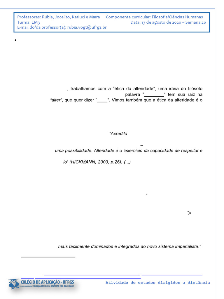 EJA - CiênciasHumanas - EM3 - Semana20 SOCOLOGIA | PDF