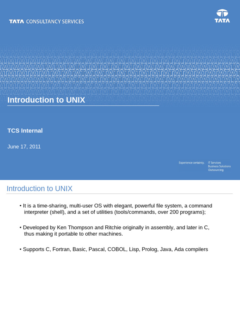 Session 1 - Introduction To UNIX V1.0 | PDF