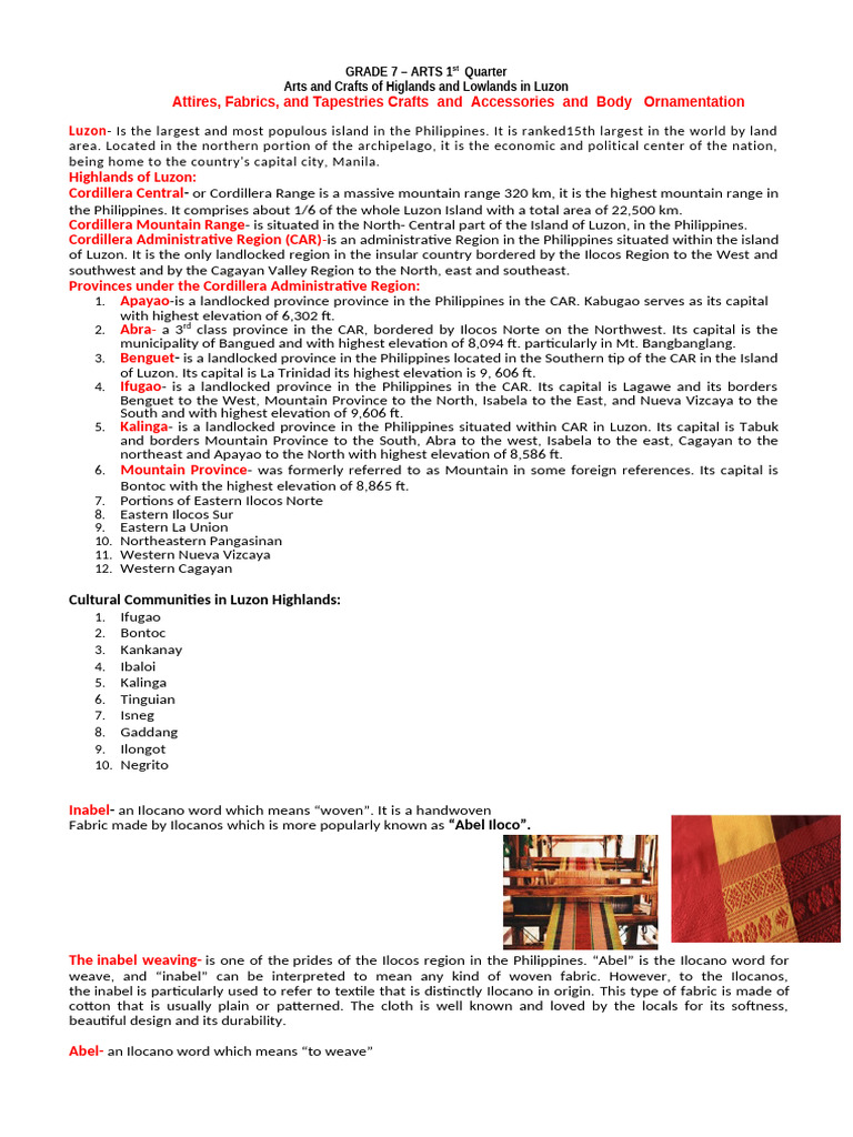 Lecture On Grade 7 Arts Quarter 1 | PDF