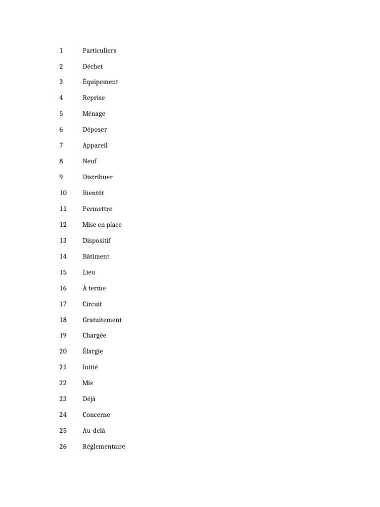 French Vocabulary Test | PDF