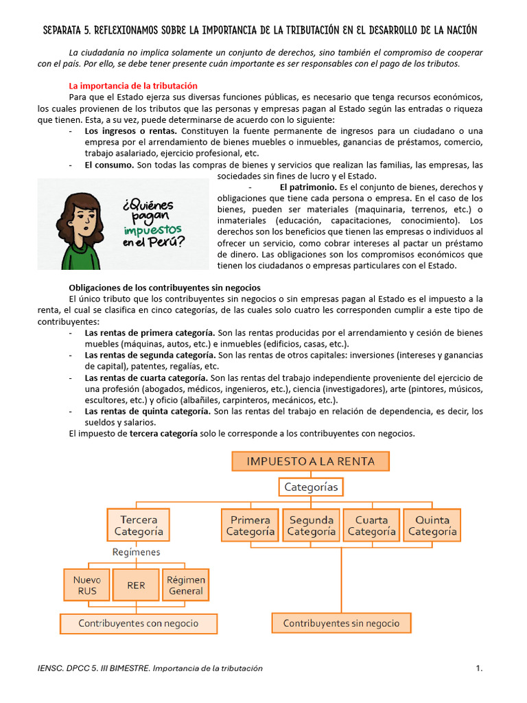 SEPARATA 5. IMPORTANCIA DE LA TRIBUTACIÓN | PDF
