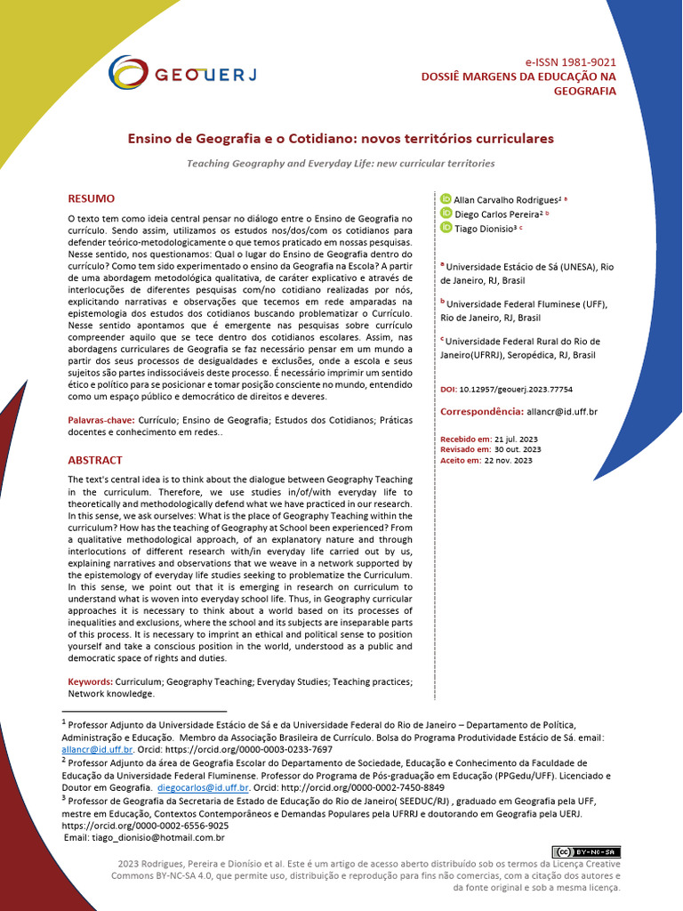 Teaching Geography and Everyday Life New Curricular Territories | PDF