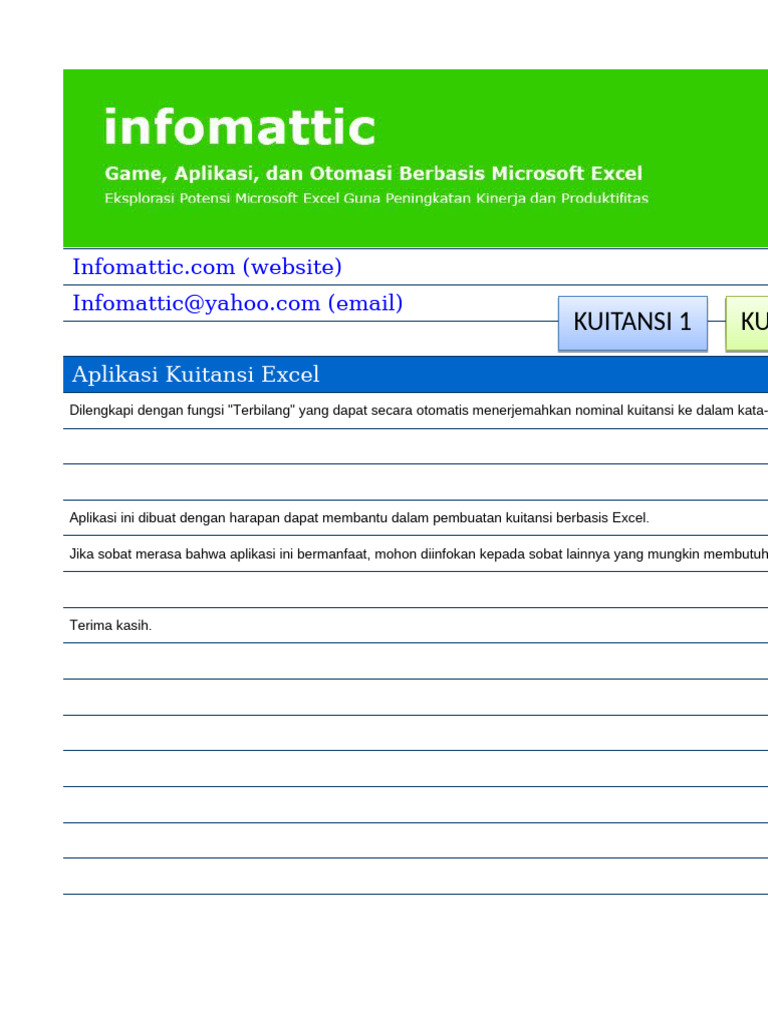 Format Kwitansi Kosong Excel | PDF