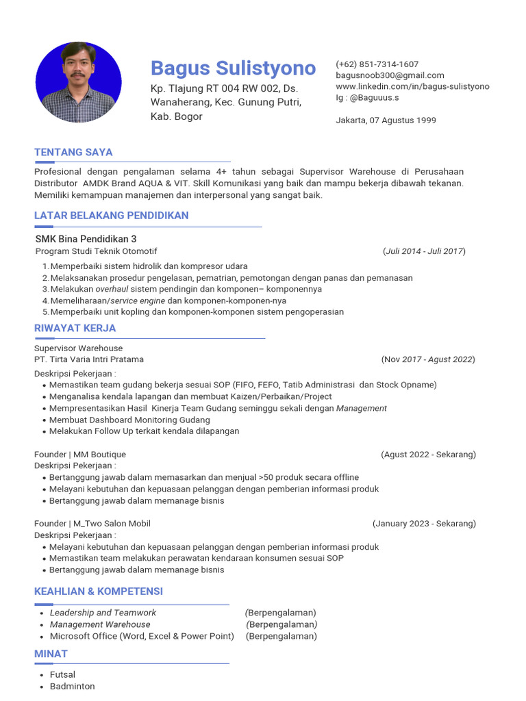 CV Bagus Sulistyono | PDF