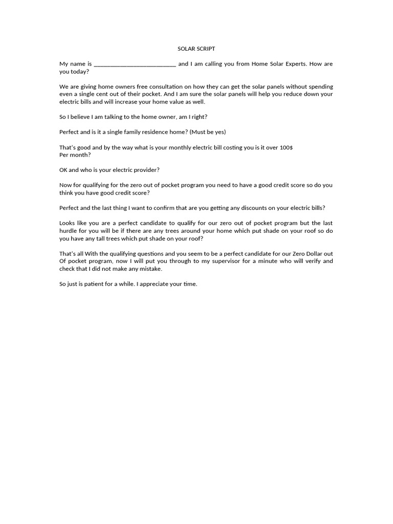 SCRIPT Paneles Solares | PDF