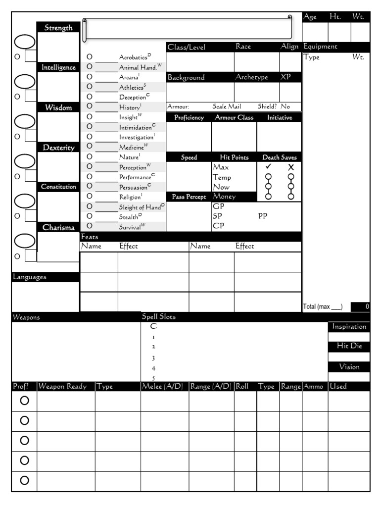 Character Sheet | PDF