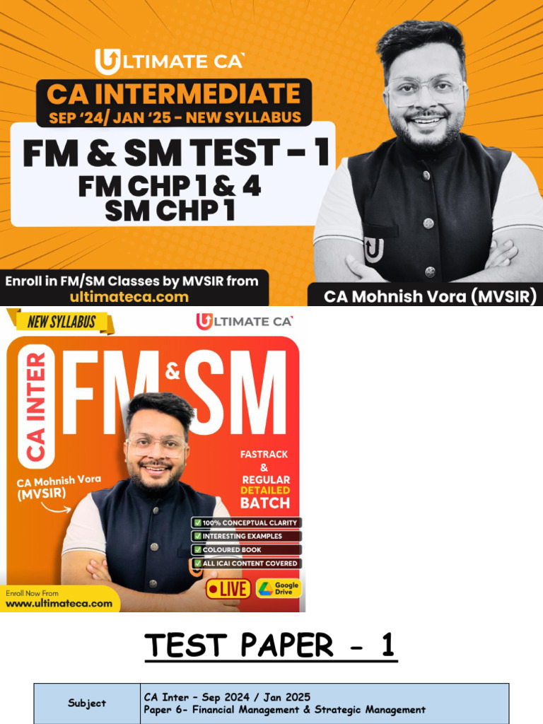 FM - Test 1 - MVSIR - CA Inter | PDF