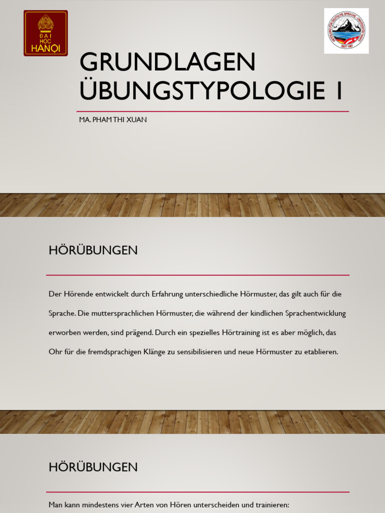 Grundlagen Übungstypologie 1-K2021 | PDF