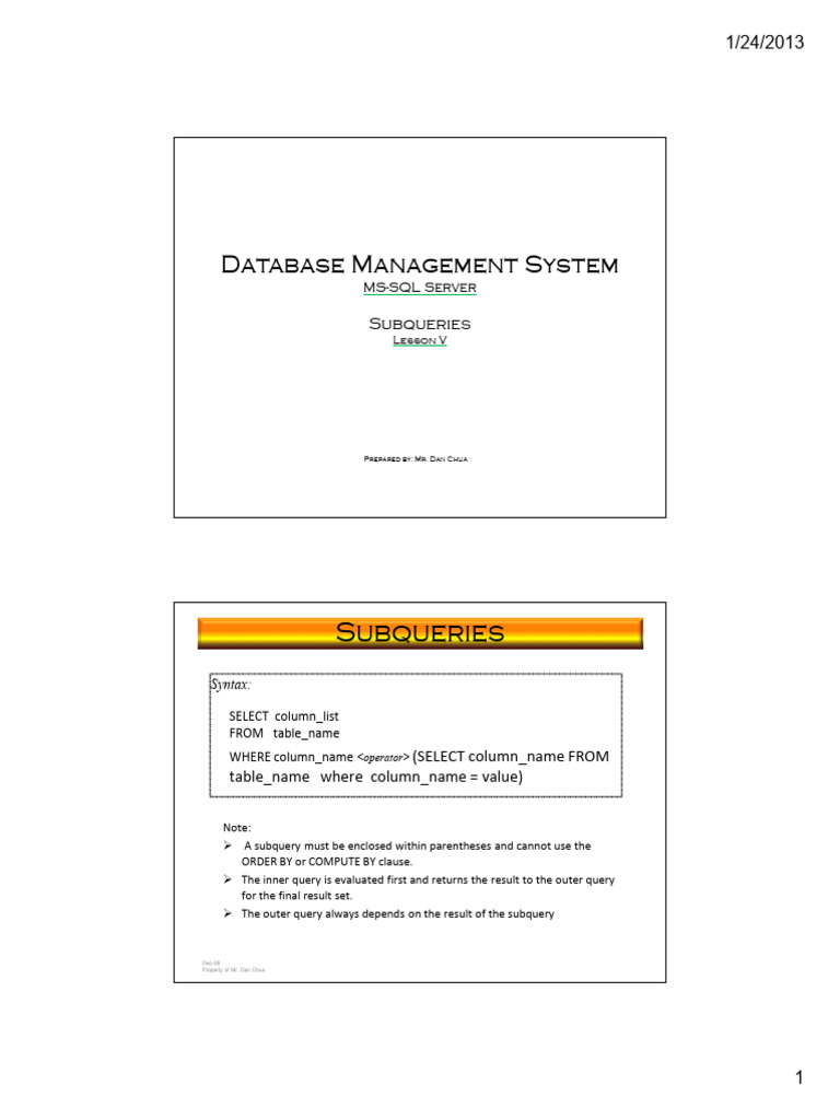 8 - SQL - Subqueries - SelectIntoUpdated | PDF