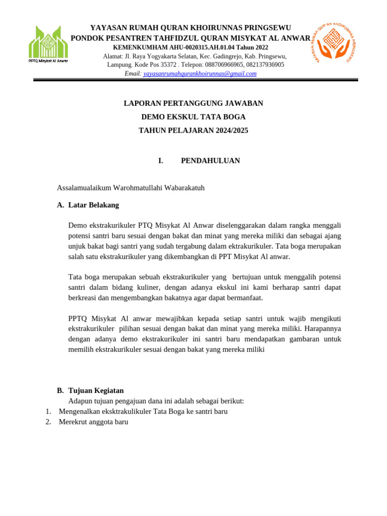 LPJ Ekskul Tata Boga | PDF