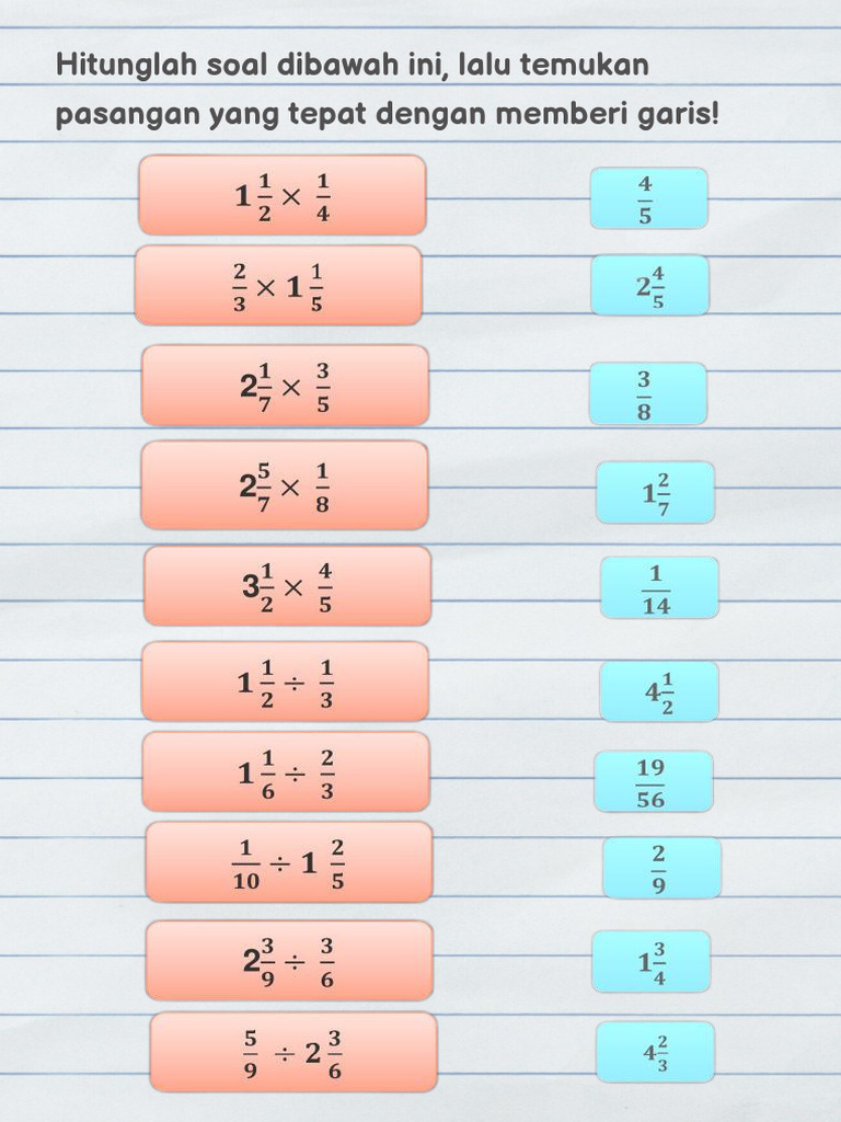 E-Sumatif Perkalian Dan Pembagian Pecahan | PDF | Olahraga & Rekreasi