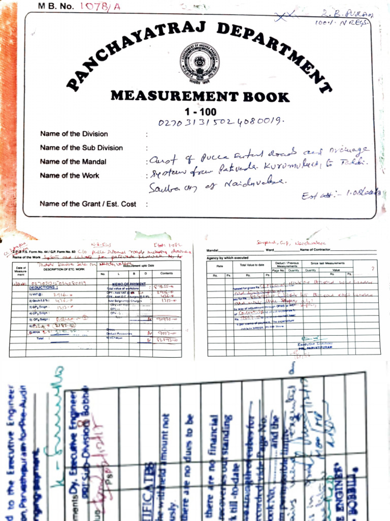 Departmea: Measurement Book | PDF